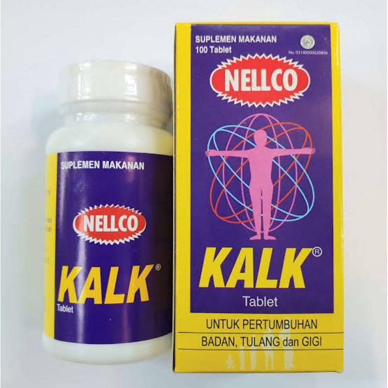 Jual Kalk Nellco Suplement Kalsium Laktat 100 Tablet | Shopee Indonesia