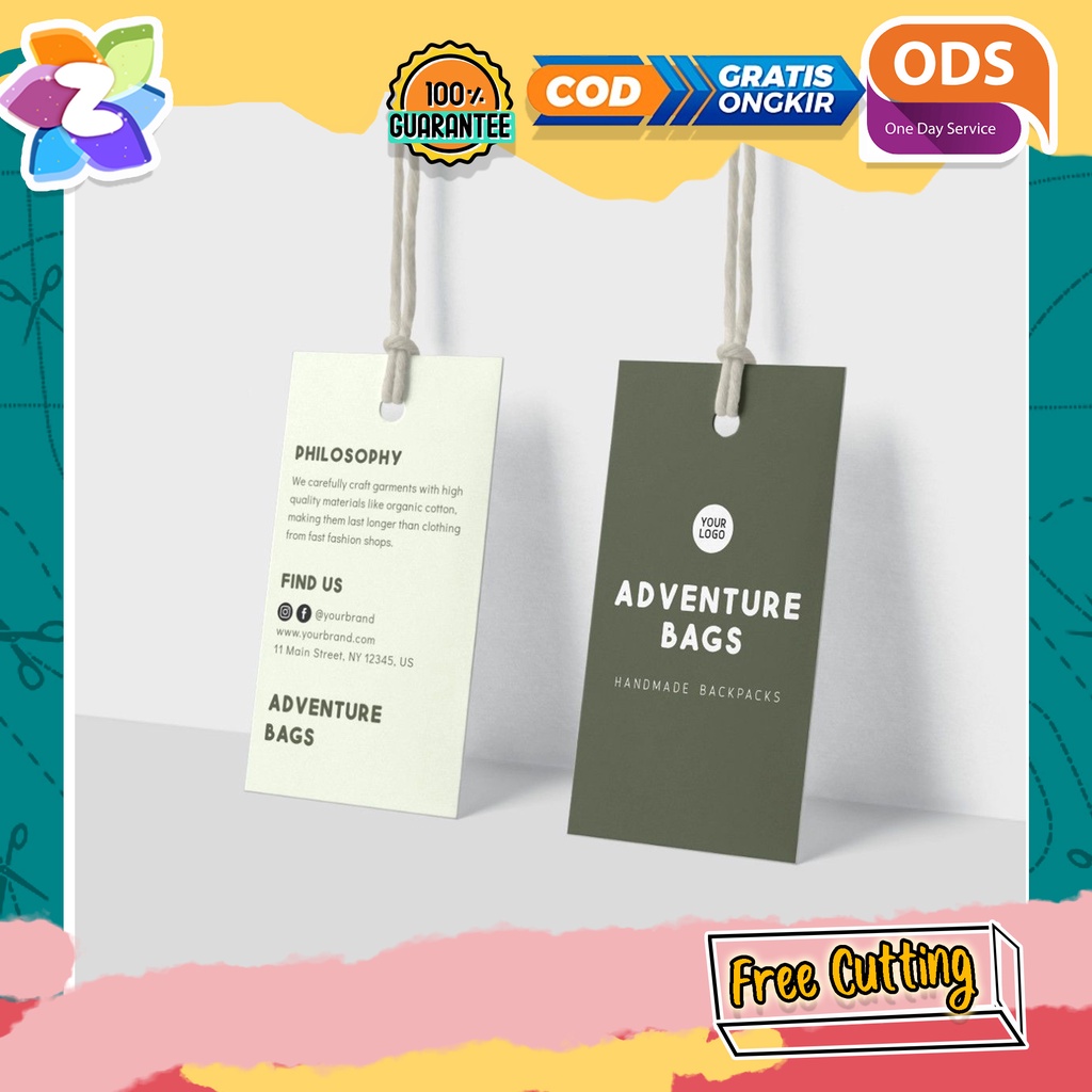 Jual 5 2-9 Hang Tag Custom Label Baju Hangtag Hijab Jilbab Pakaian ...