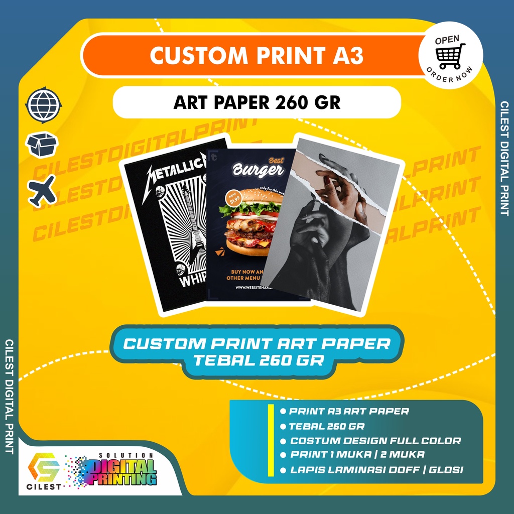 Jual COSTUM PRINT A3 ART PAPER 260 GR FULL COLOR | Shopee Indonesia