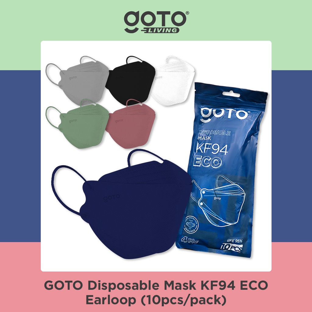Jual Goto Eco Masker KF94 Earloop Face Mask Kesehatan KF94 4Ply Warna ...