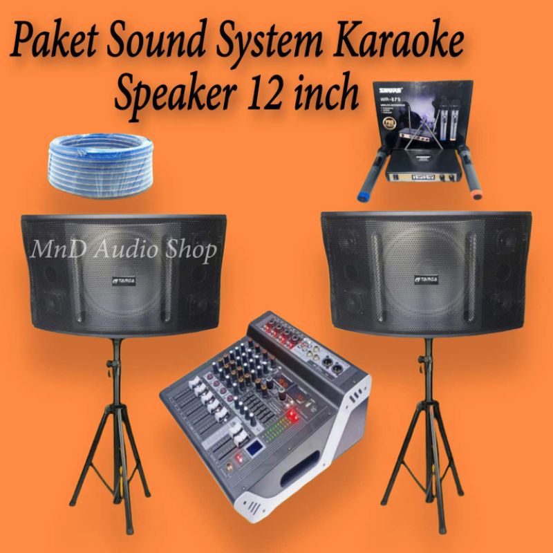 Jual paket sound system karaoke speaker 12inch + power mixer 4 channel | Shopee Indonesia
