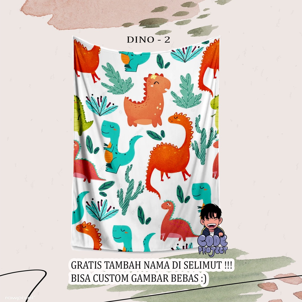Jual SELIMUT ANAK DINOSAURUS - dino - selimut gambar dinosaurus anak ...