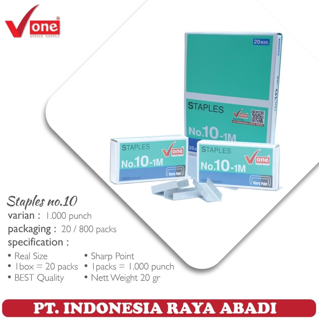 Jual DJB - Isi Staples Jepretan Kecil No. 10 Merek V ONE | Refill ...