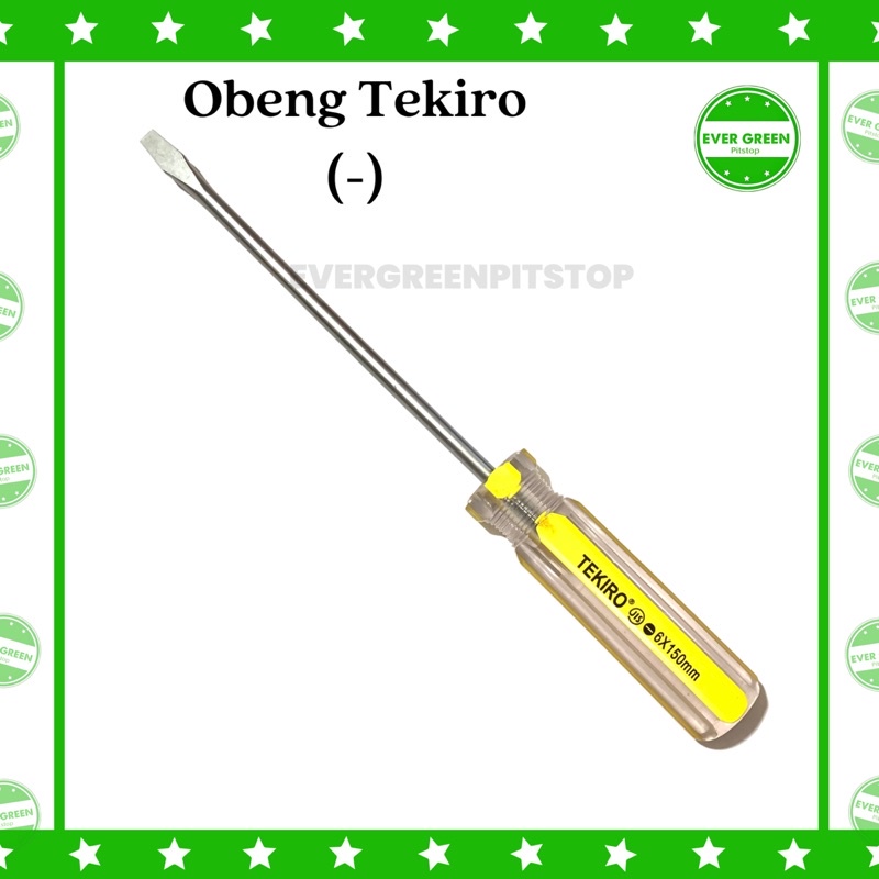 Jual TEKIRO Obeng Minus 150mm Gagang Crystal Screwdriver Magnet Obeng ...