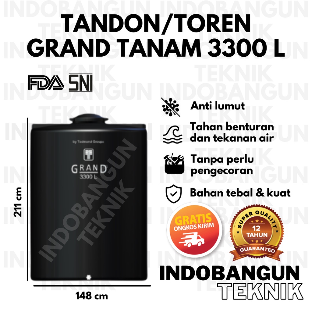 Jual Tandon Toren Tangki Air Tedmond Grand 3000 3300 Liter Pendam Tanam ...