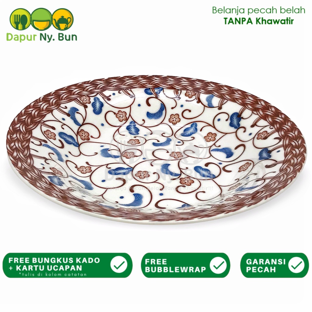 Jual Piring Makan Cekung Motif Batik Kepang Ukuran 9 Inch | Shopee ...