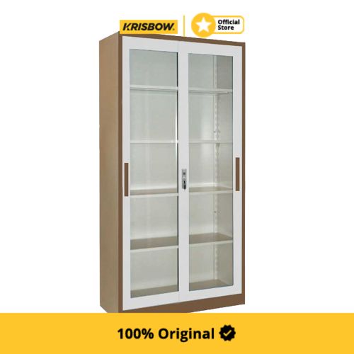 Jual Krisbow File Cabinet Lemari Arsip Pintu Kaca Geser - Cokelat ...