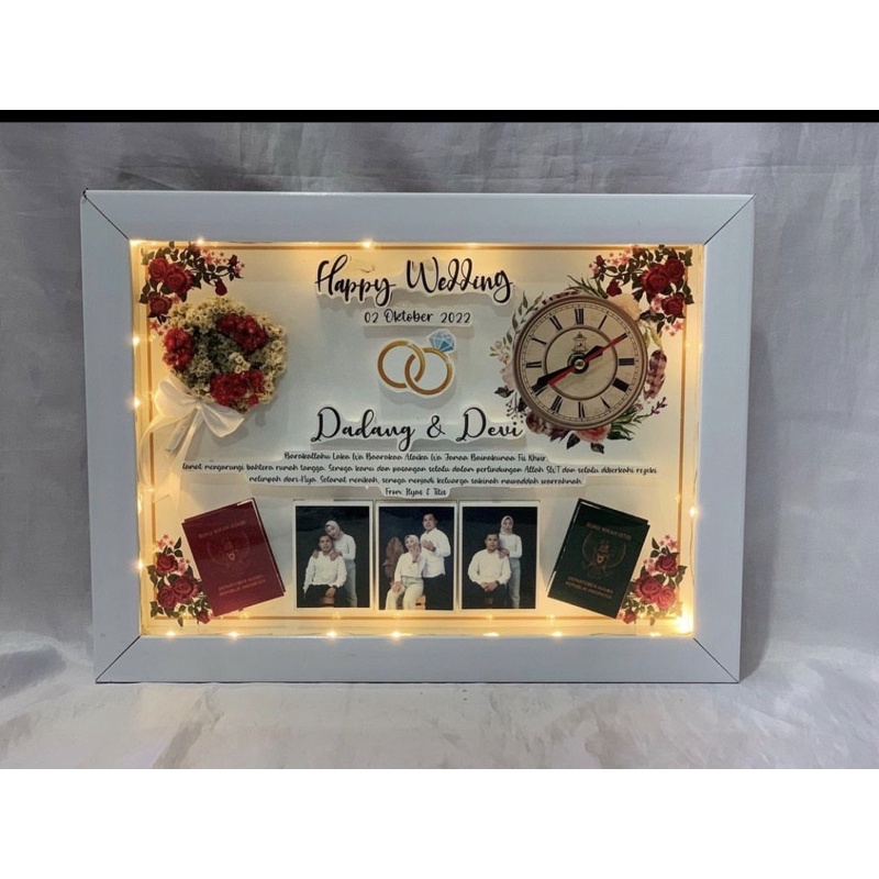 Jual POP UP FRAME BUKET JAM BESAR flower in frame Wedding pernikahan ...