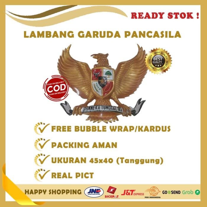 Jual (COD) Lambang Garuda Pancasila Bahan Fiber UK 45x40 cm | Shopee ...