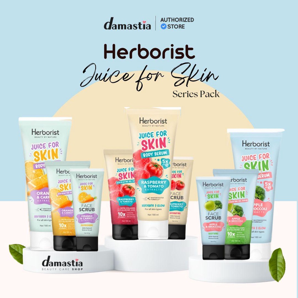 Jual Herborist PAKET 3in1 Juice For Skin | Body Serum | Face Scrub ...