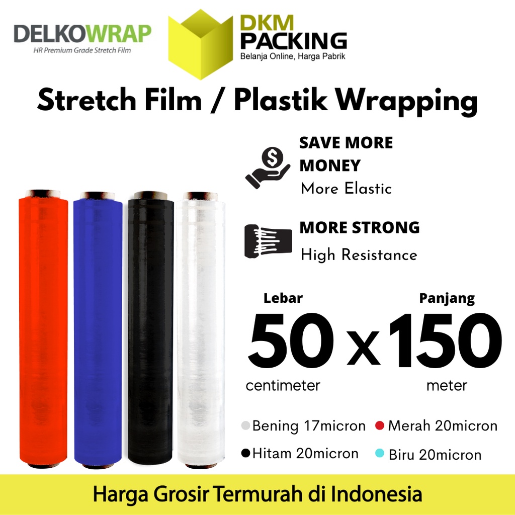 Jual Plastik Wraping Stretch Film Plastic Wrapping 50cm x 150m ...