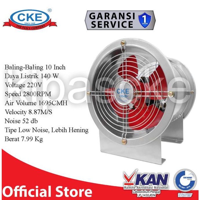 Jual Axial Fan CKE AFD-STD-FAC-25Y-2-GS 10 Inch Drum Axial Blower ...