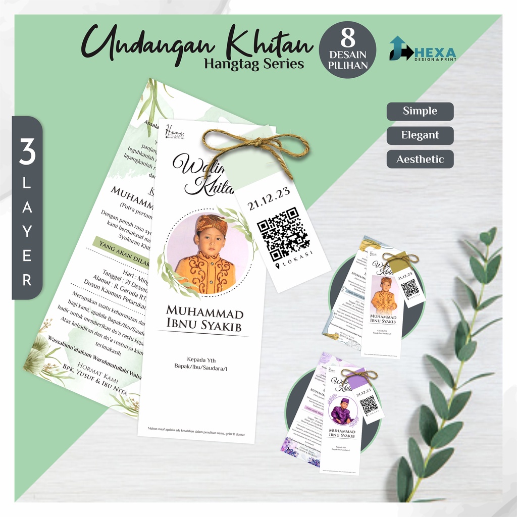 Jual UNDANGAN KHITAN HANGTAG UNIK ELEGAN SIMPLE MURAH EKONOMIS ...