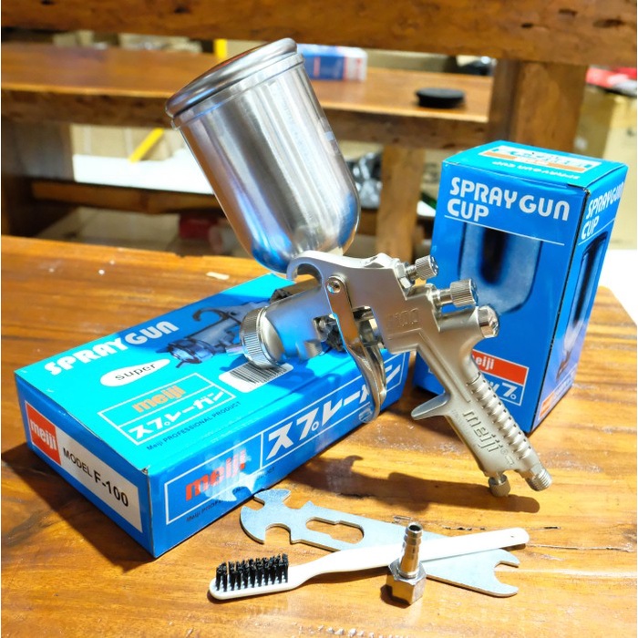 Jual Spraygun MEIJI F100G Spray Gun Tabung Atas Compressor Meiji F 100G ...