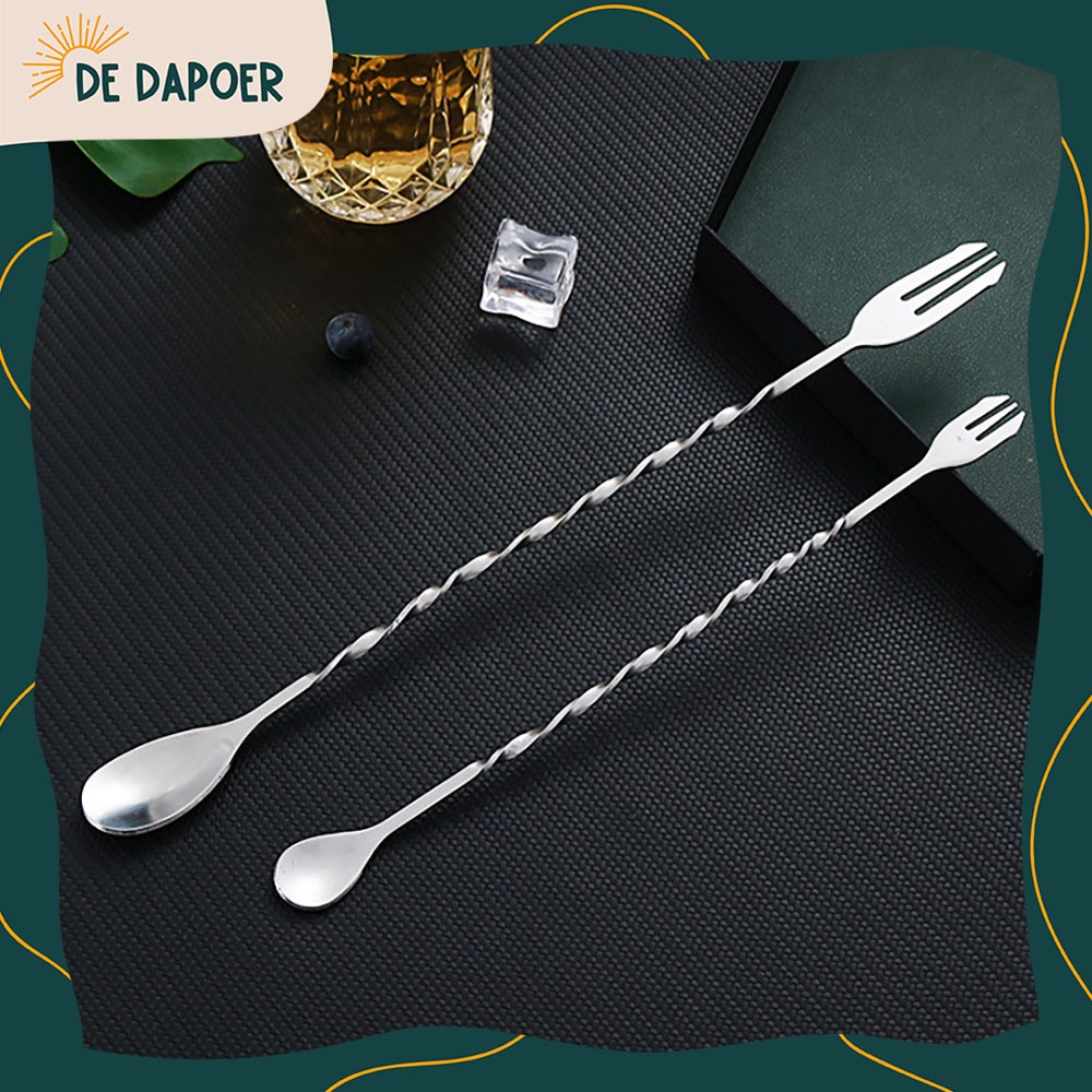 Jual Sendok Garpu Ulir Panjang Bartender Cafe Long Spoon Cocktail ...