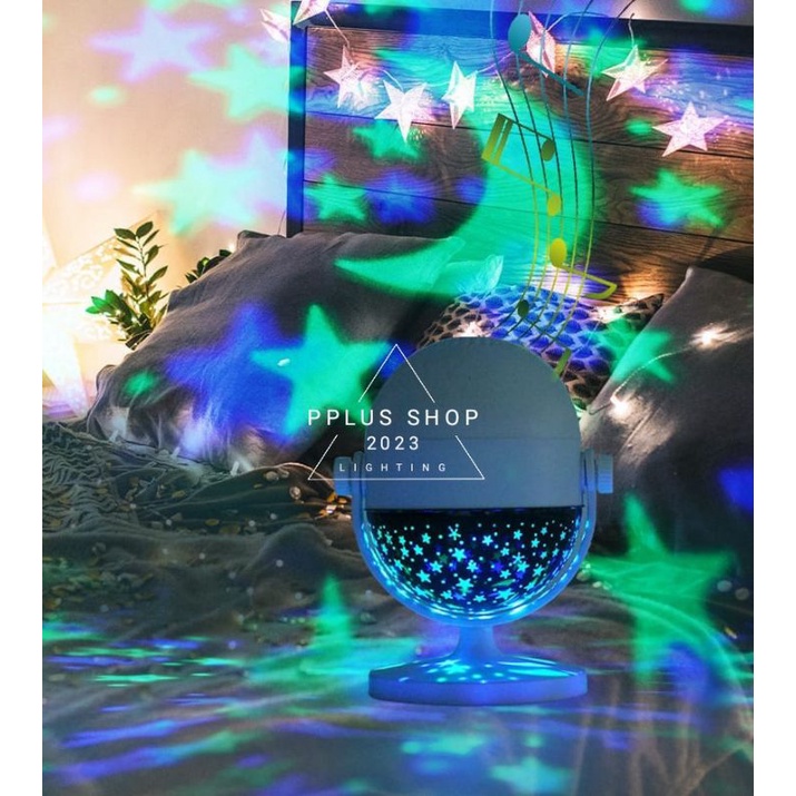 Jual [ Pplus ] Lampu Proyektor Bintang Bulan RGB Protable bluetooth ...