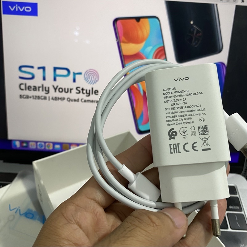 Jual CHARGER VIVO S1 VS1 PRO 18 WATT FAST CHARGING BAWAAN DARI HP LANGSUNG KABEL DATA MIKRO TYPE ...