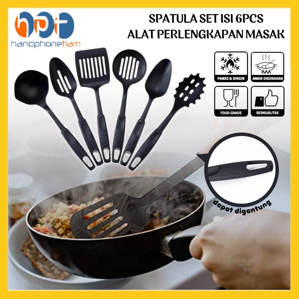 Jual HANDPHONETIAM Spatula Plastik Set Isi 6 pcs | Sodet Alat Memasak ...