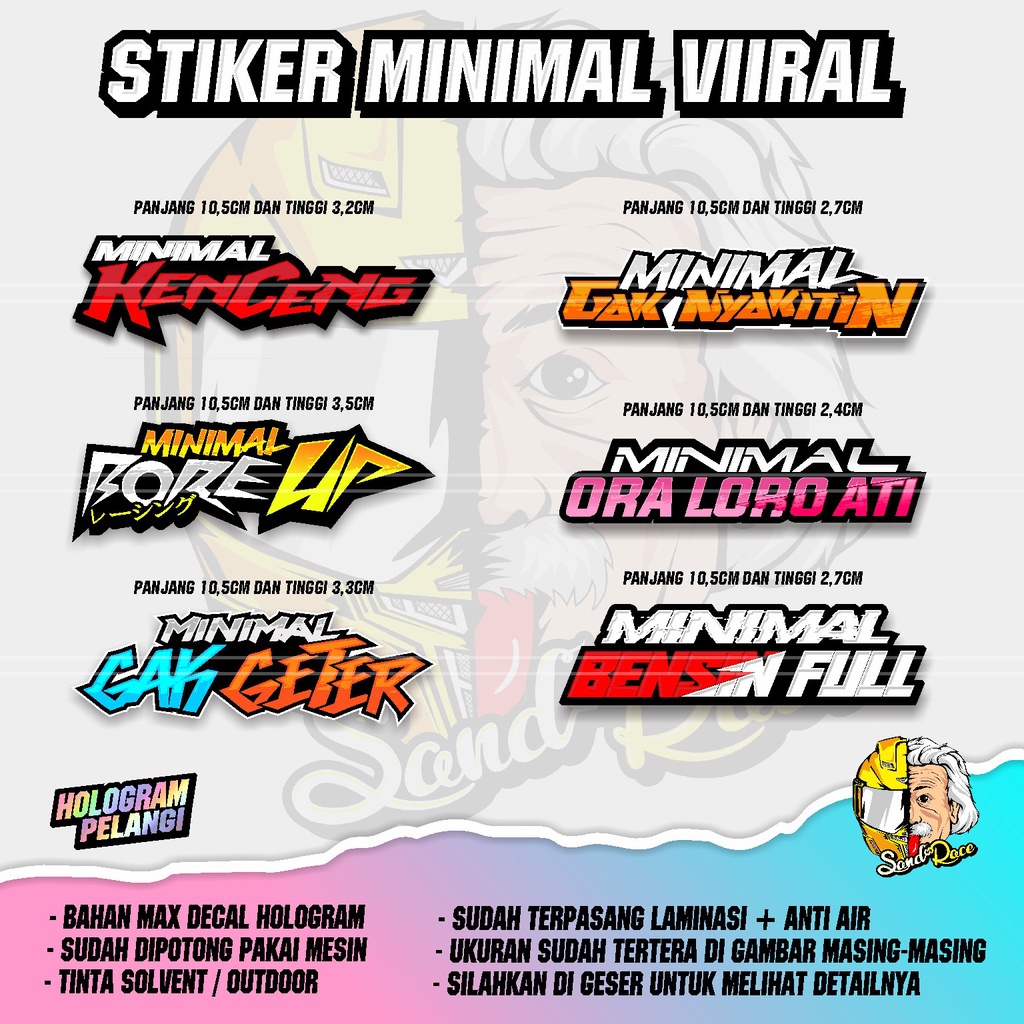 Jual stiker minimal kenceng original / stiker minimal bensil full ...