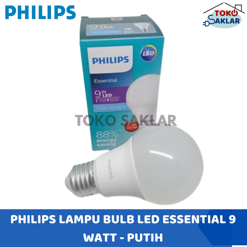 Jual Philips Lampu Bulb LED Essential 9 Watt | Shopee Indonesia