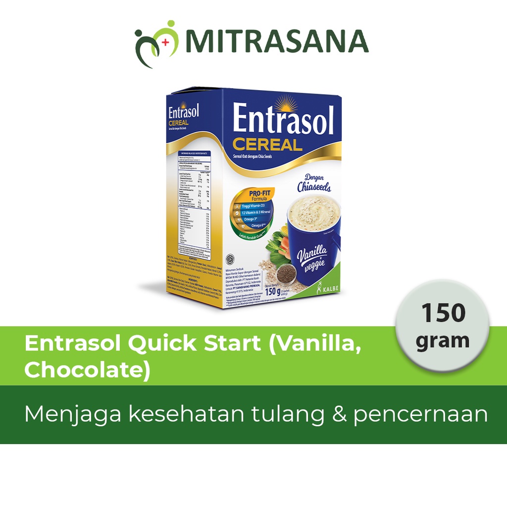 Jual Entrasol Quick Start Cokelat / Vanila - 5 sach @30 gr - Sarapan ...