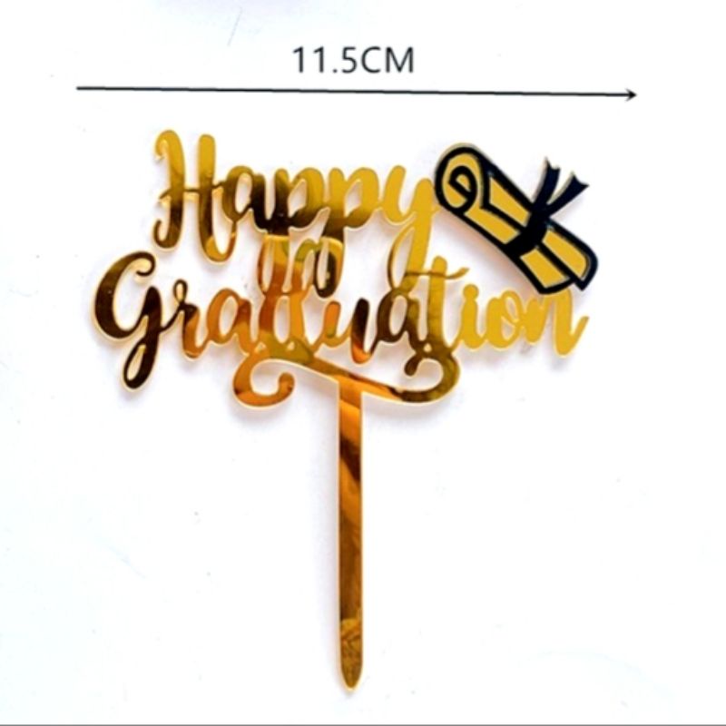 Jual Cake Topper Acrylic Happy Graduation Wisuda | Shopee Indonesia