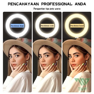 Jual TNW Ring light 16cm+Tripod +2 Holder HP Ring light Tripod Mini ...