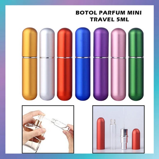 Jual Botol Parfum Refill Mini Portable Ukuran 5 Ml/ Botol Parfum Mini Travel/ Parfum Atomizer ...