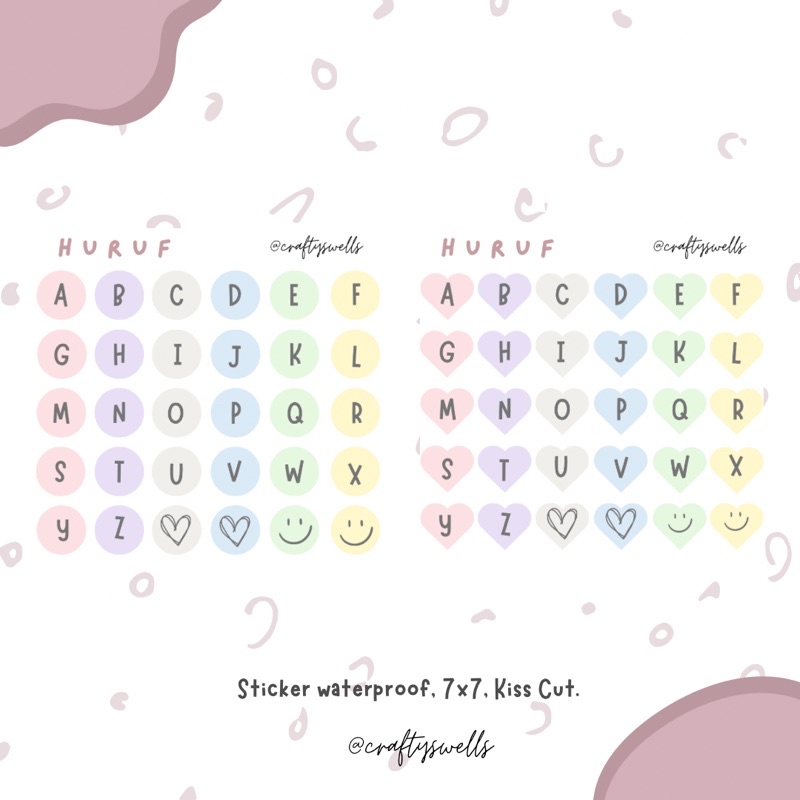 Jual stiker huruf bulat stiker huruf love stiker deco stiker aesthetic ...