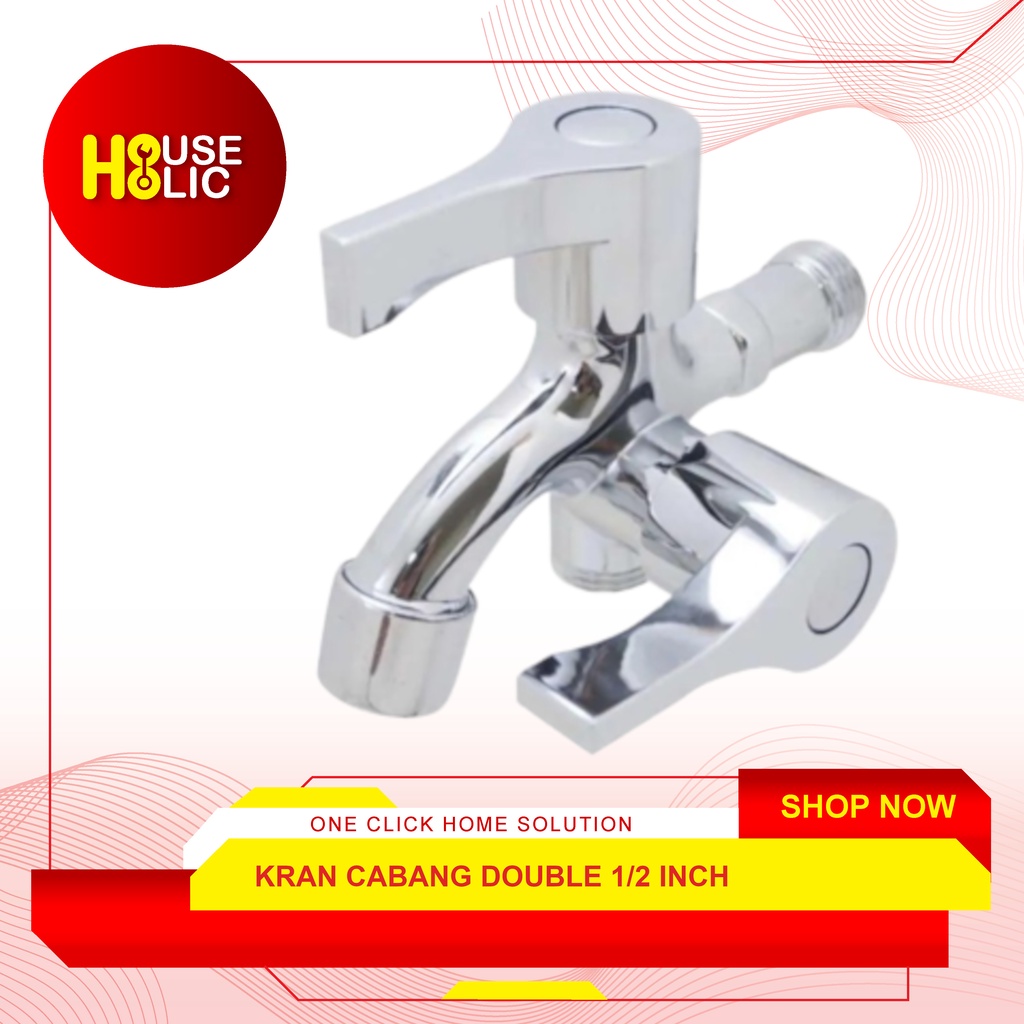 Jual Kran Air Cabang 1/2" Inch / Keran Tembok Shower Double Sanitary FKC 51 | Shopee Indonesia