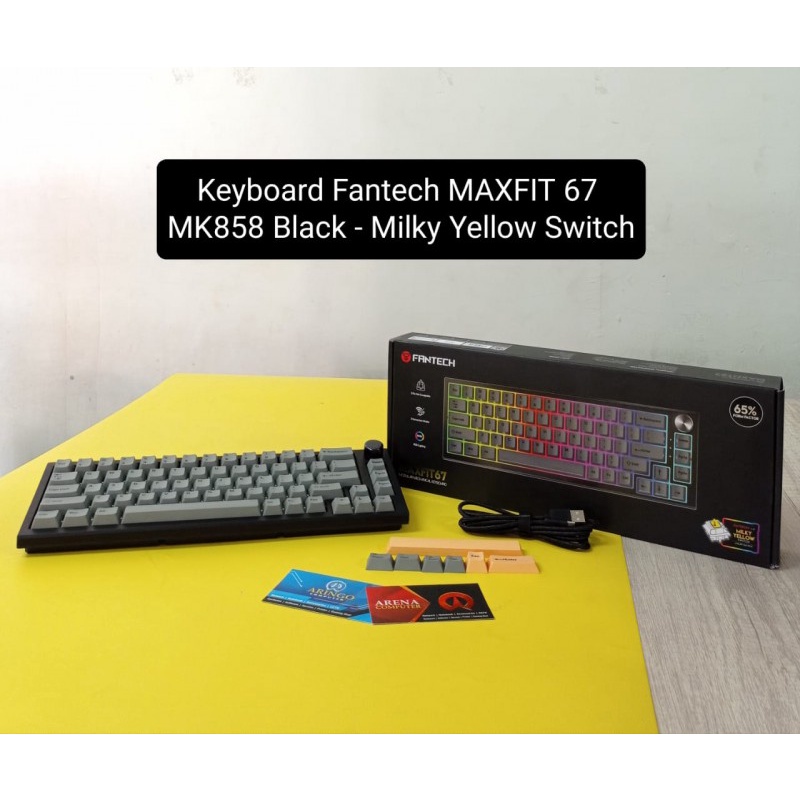 Jual Keyboard Fantech MAXFIT 67 MK858 Black - Milky Yellow Switch ...