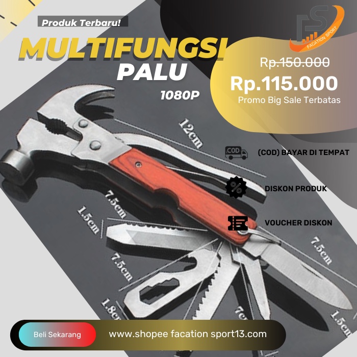 Jual Palu Multifungsi Serbaguna Pisau Obeng Kapak Pembuka Botol ...