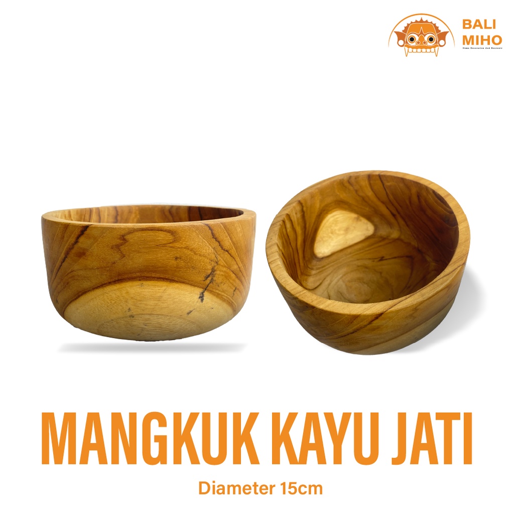 Jual Mangkok Kayu Jati 15 cm - Mangkuk Jati - Piring Kayu - Mangkok ...