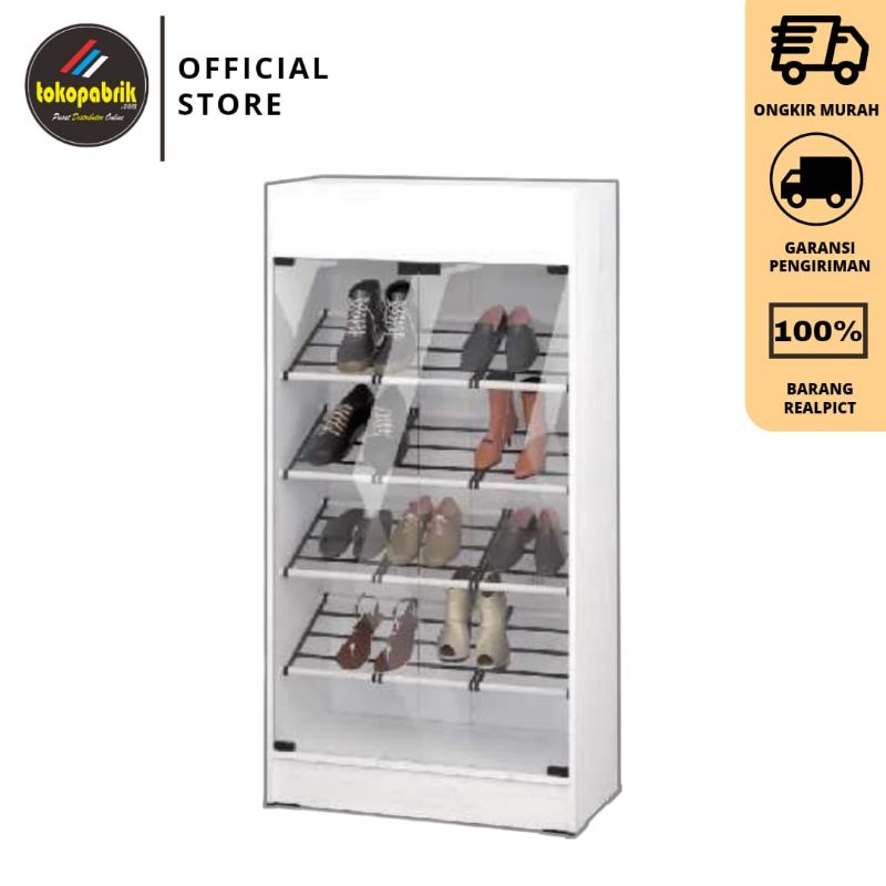 Jual Rak Sepatu Kaca Minimalis Modern - Lemari Sepatu Kaca 2 Pintu ...
