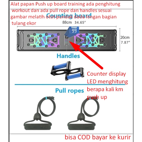 Jual Alat papan Push up board training ada penghitung workout dan ada ...