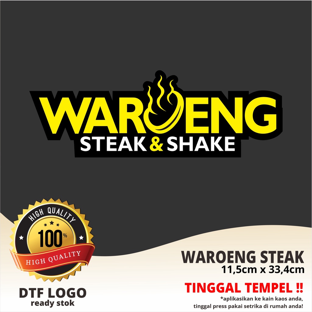 Jual Sablon logo badminton sponsor dada WAROENG STEAK 11,5x33cm logo ...