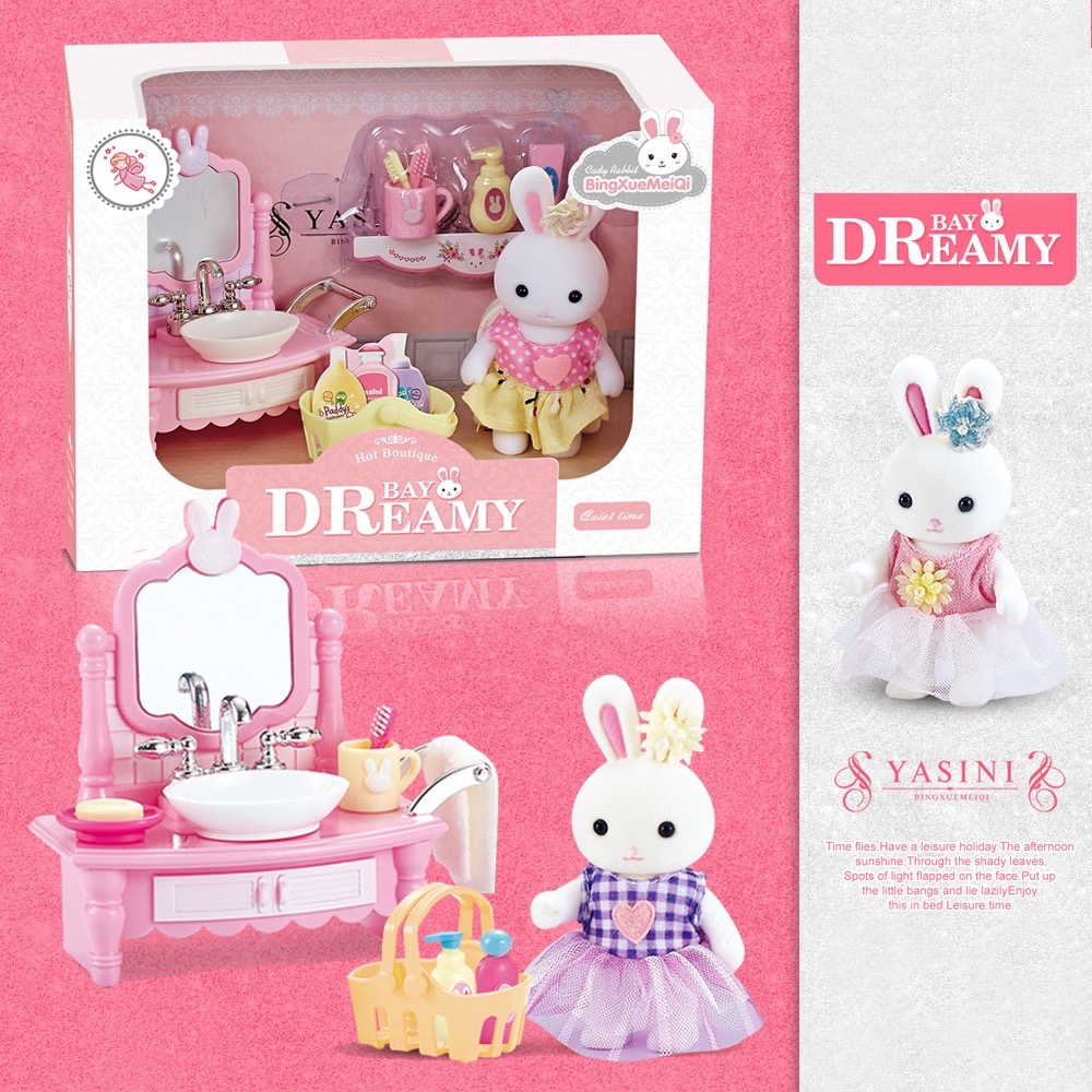 Jual mainan boneka rumah rumahan playhouse doll boneka kelinci pretend ...