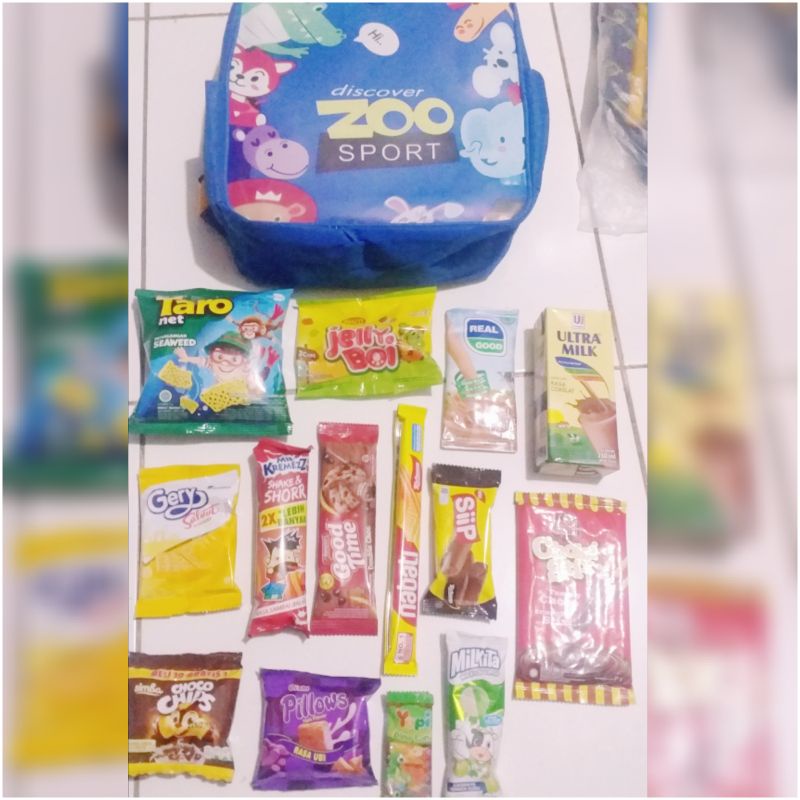 Jual PAKET SOUVENIR SNACK + TAS RANSEL SEKOLAH ANAK TK / PARCEL SNACK ...