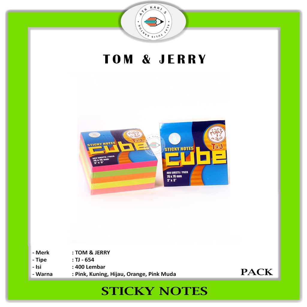 Jual TOM AND JERRY - Sticky Notes Warna Cube 654 - 1 PAD | Shopee Indonesia