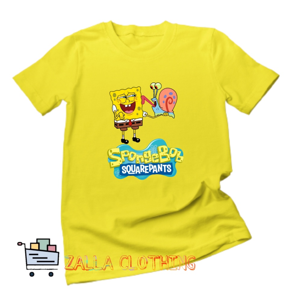 Jual Kaos Anak Custom Gambar Kartun Spongebob Baju Unisex Bahan Premium ...