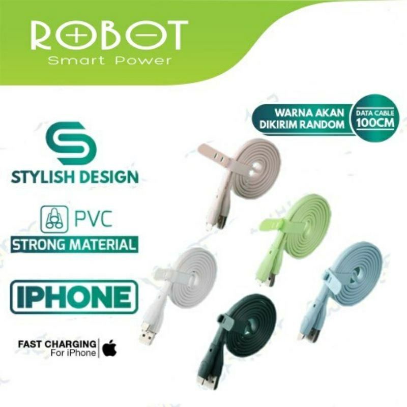 Jual Kabel Data Iphone ROBOT RGL100 Lightning Fast Charging 2.1A 100cm ...