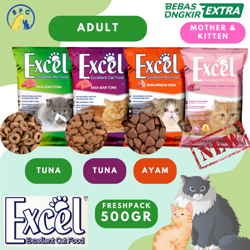 Jual EXCEL CAT FOOD 500GR | Shopee Indonesia