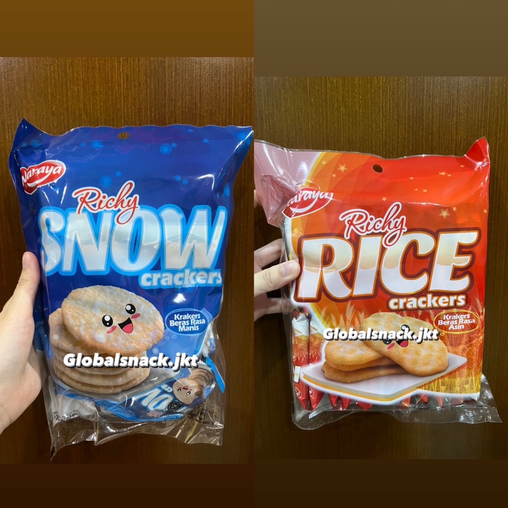 Jual NARAYA RICHY RICE CRACKERS / RICHY SNOW CRACKERS / CHEESE CORN ...