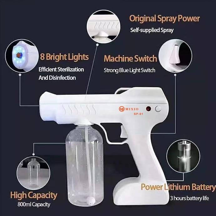 Jual MIXIO SP-01 Nano Spray Gun Disinfectant Wireless 800 ml | Shopee ...