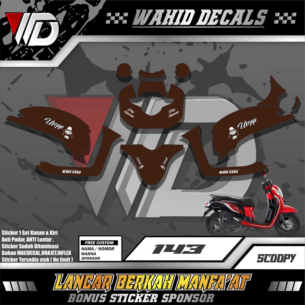 Jual 143 Decal stiker sepeda motor honda scoopy variasi simple keren ...