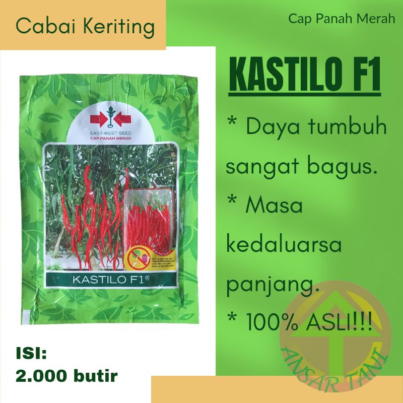 Jual Benih Cabai keriting KASTILO F1 isi 2000 butir Cap Panah Merah ...