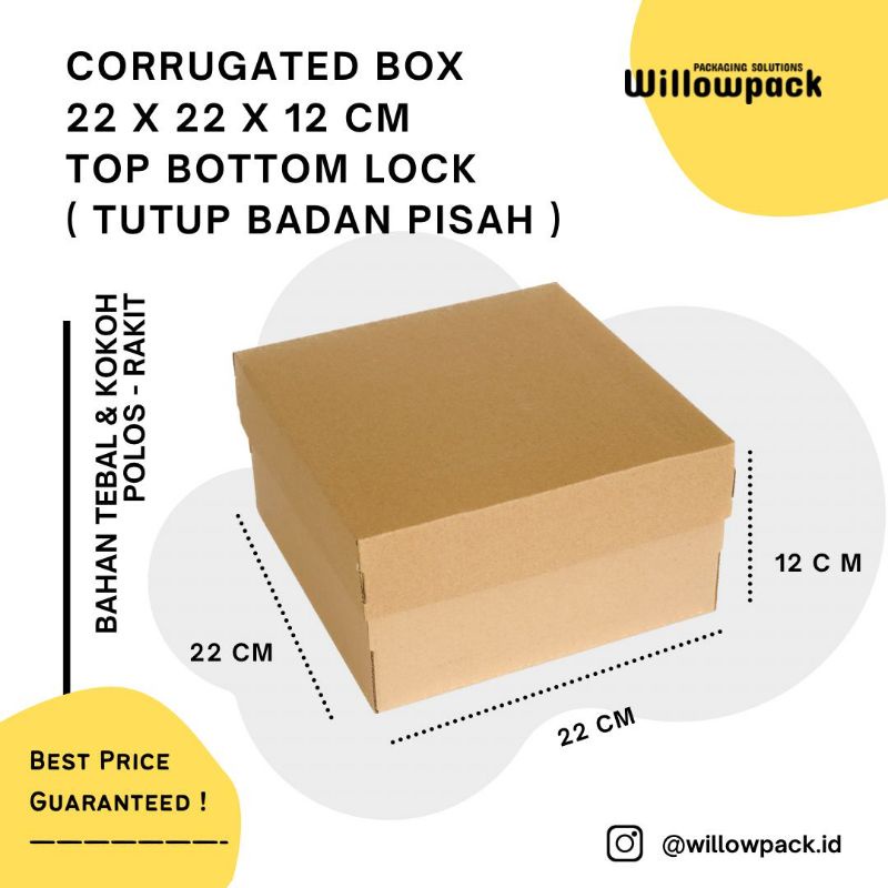 Jual Box 22x22x12 Dus Hampers Corrugated Eflute Dus Kue Tart Pudding ...