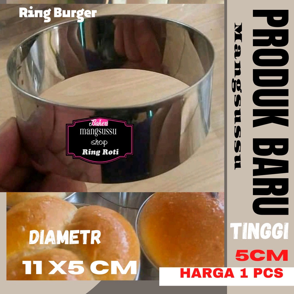 Jual ring burger /ring cutter/ 11X5 CM ring cetakan roti bulat murah ...