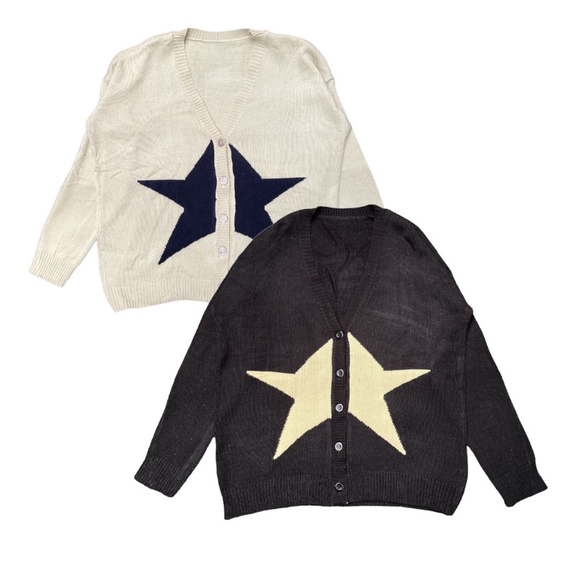 Jual Stiego-Bintang Star Cardigan Sweater rajut knit aestetic Sweater ...