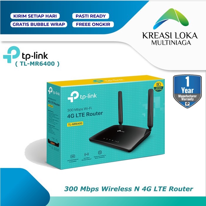 Jual Promo Tp-Link Mr6400 300 Mbps Wireless N 4G Lte Router Simcard Tl ...